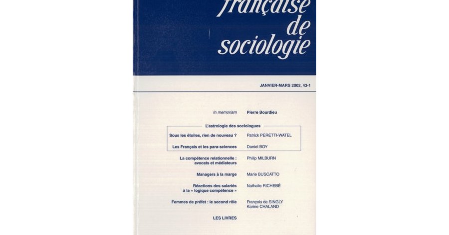 Sous les étoiles, rien de nouveau ? Patrick Peretti-Watel, critique